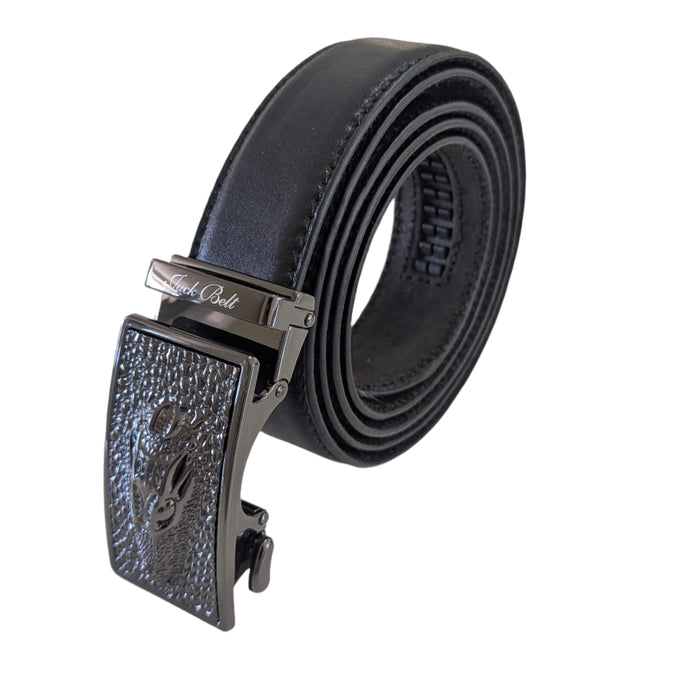 Men's Full Grain Leather Belt in Plain Black | Jackoz | Jack Belt®