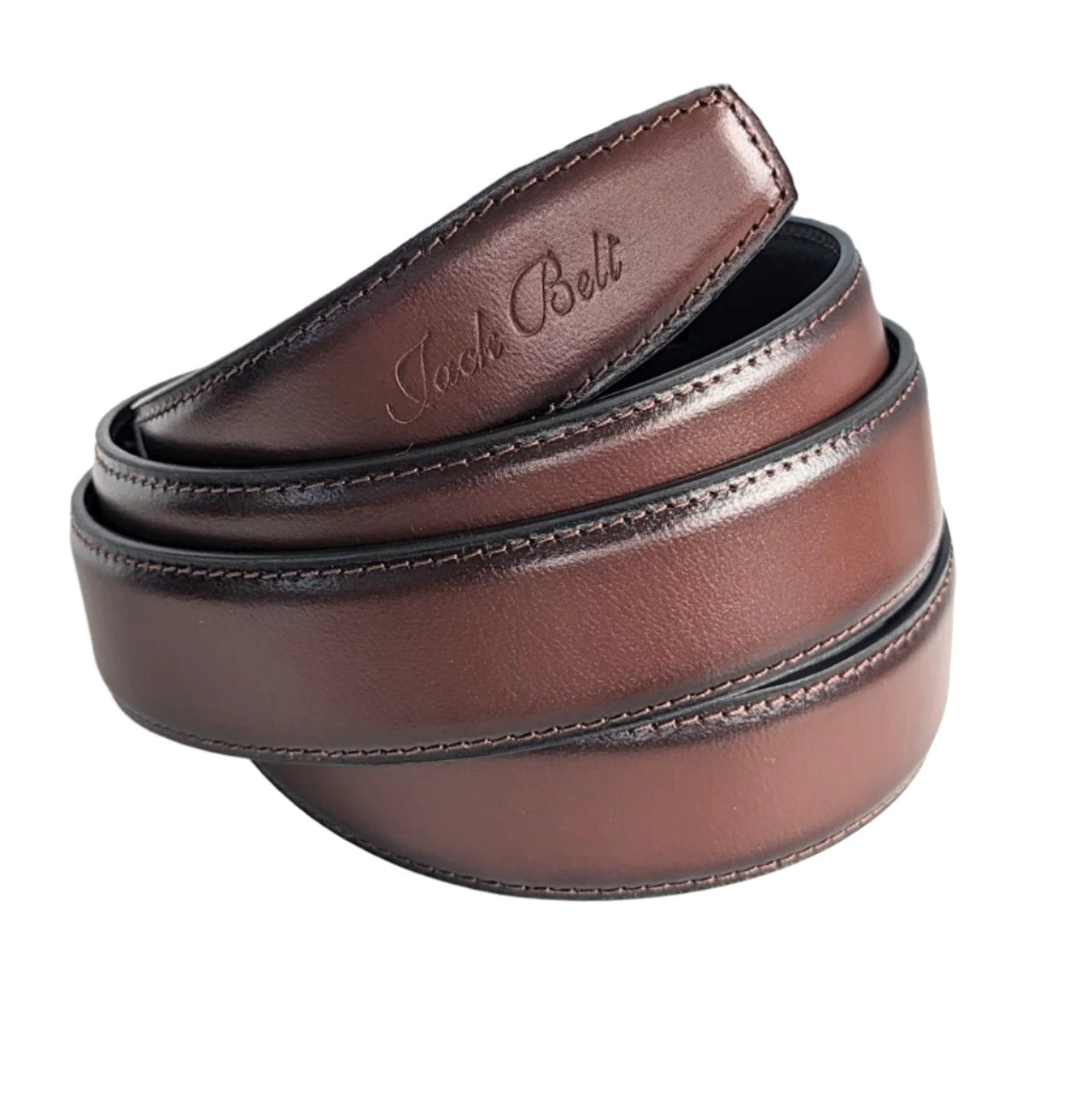 Men's Full Grain Leather Belt Strap in Plain Brown | Jackoz | Jack Belt®