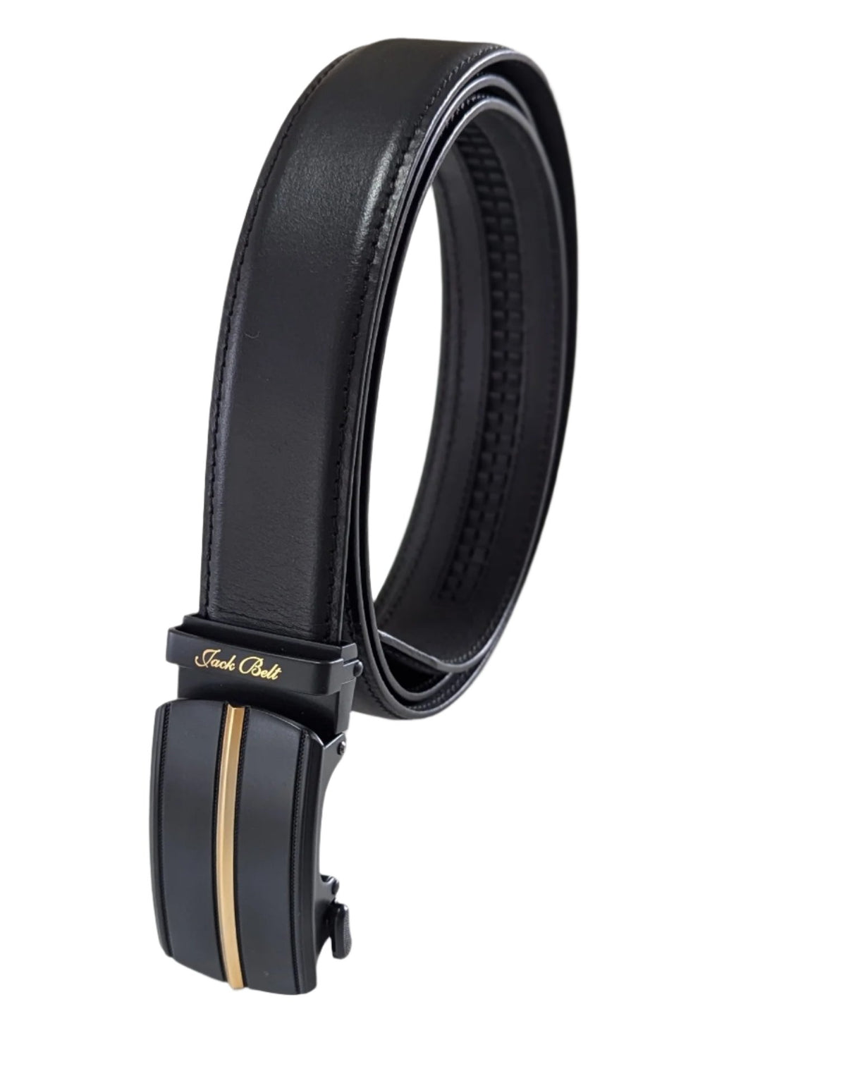 Men's Full Grain Leather Belt in Plain Black | Jackoz | Jack Belt®