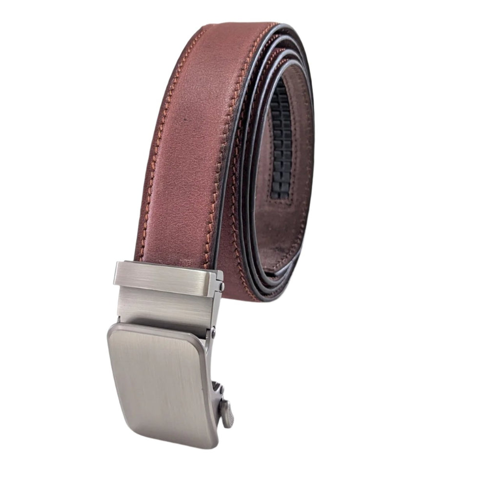Men's Full Grain Leather Belt in Plain Brown | Jackoz | Jack Belt®