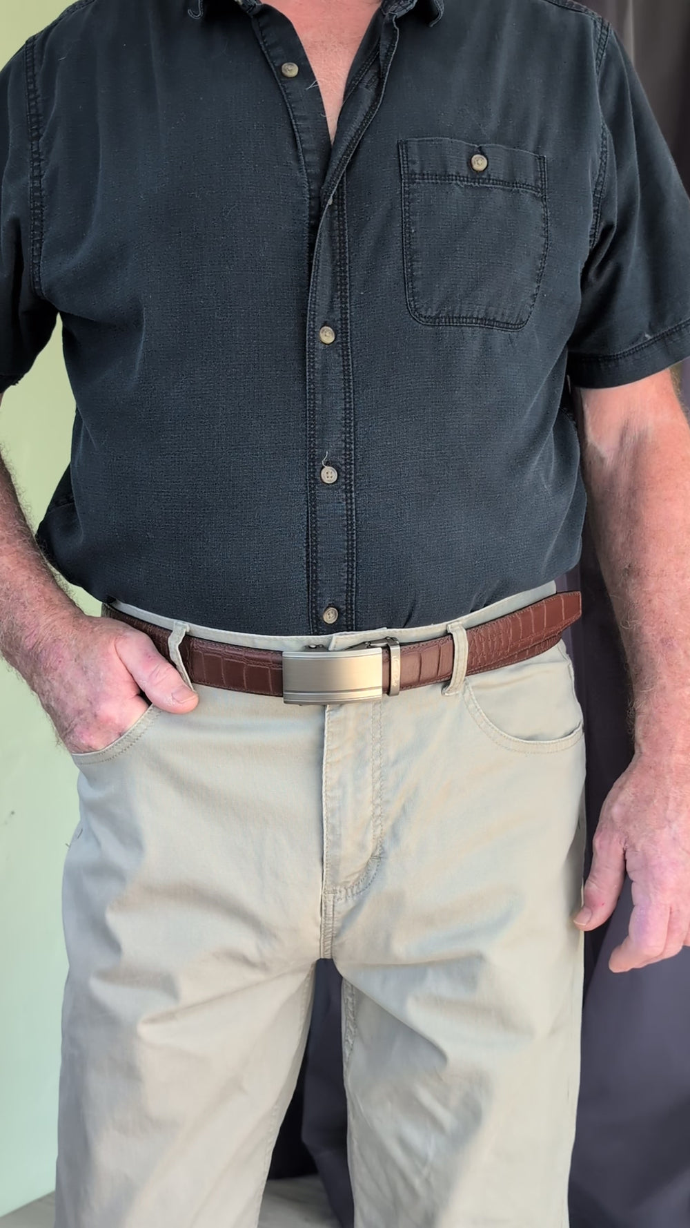 Men's Full Grain Leather Belt in Plain Black | Jackoz | Jack Belt®